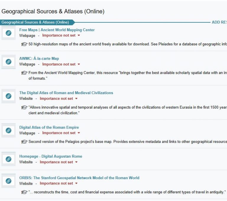 Geographical Sources and Atlases – Classics and Archaeology