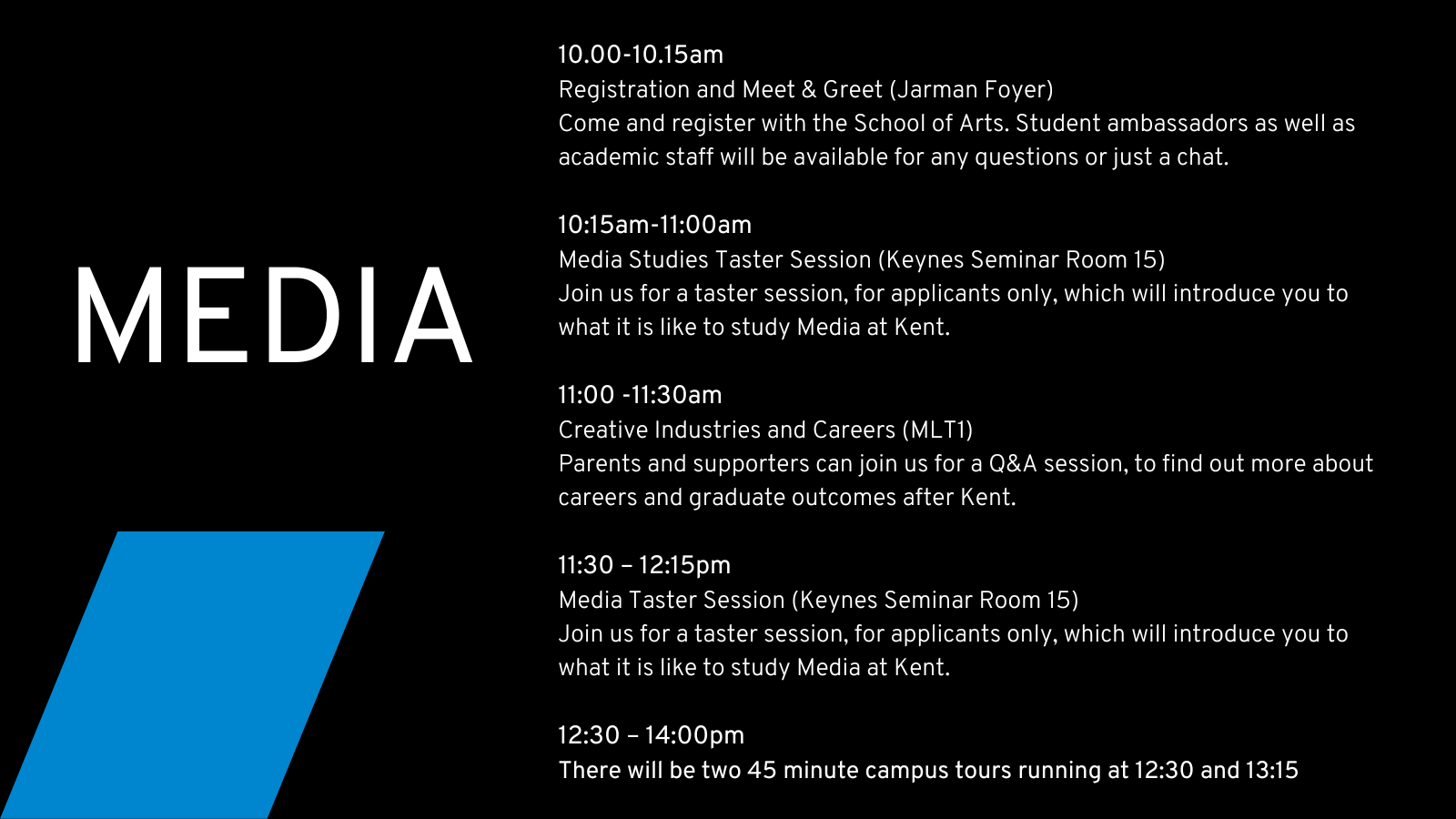 Applicant Day Timetables – School of English / news