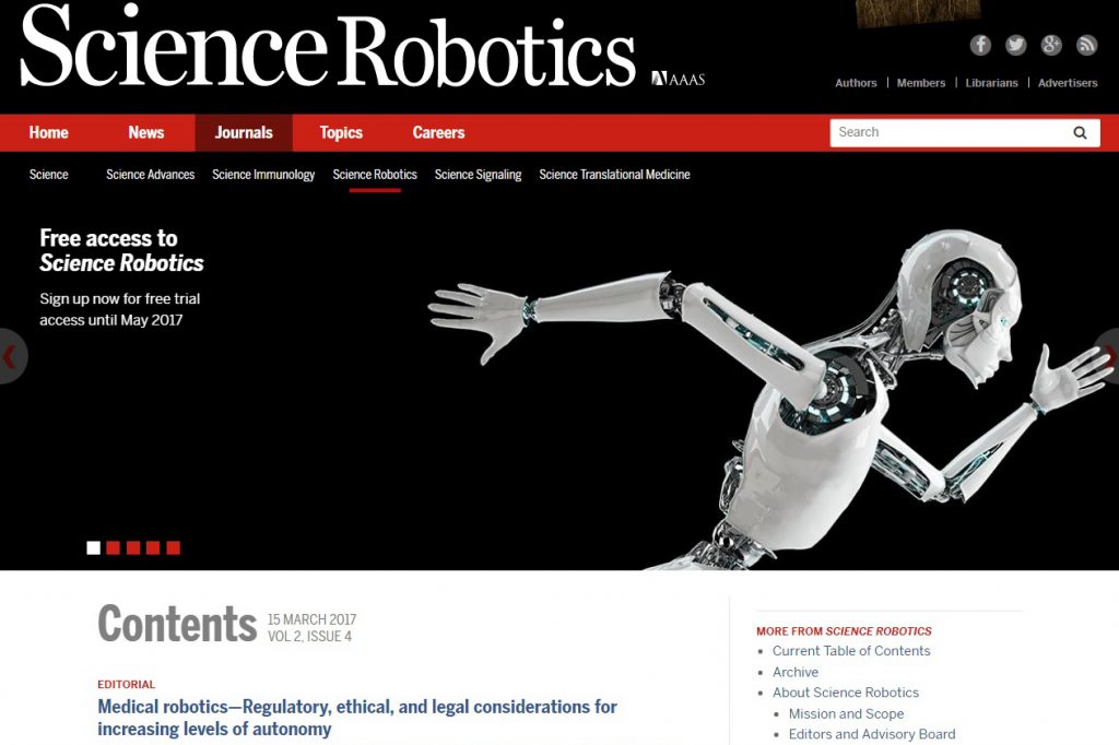 Science Robotics on trial until 30 June | Staff and Student News