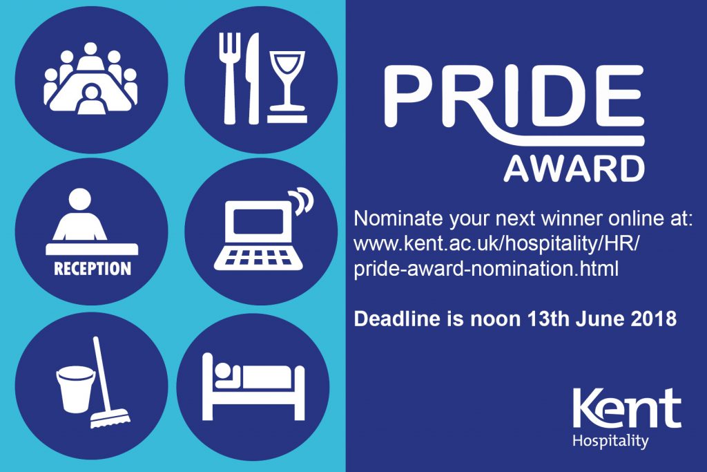 Kent Hospitality Pride Award nomination deadline | Staff and Student News