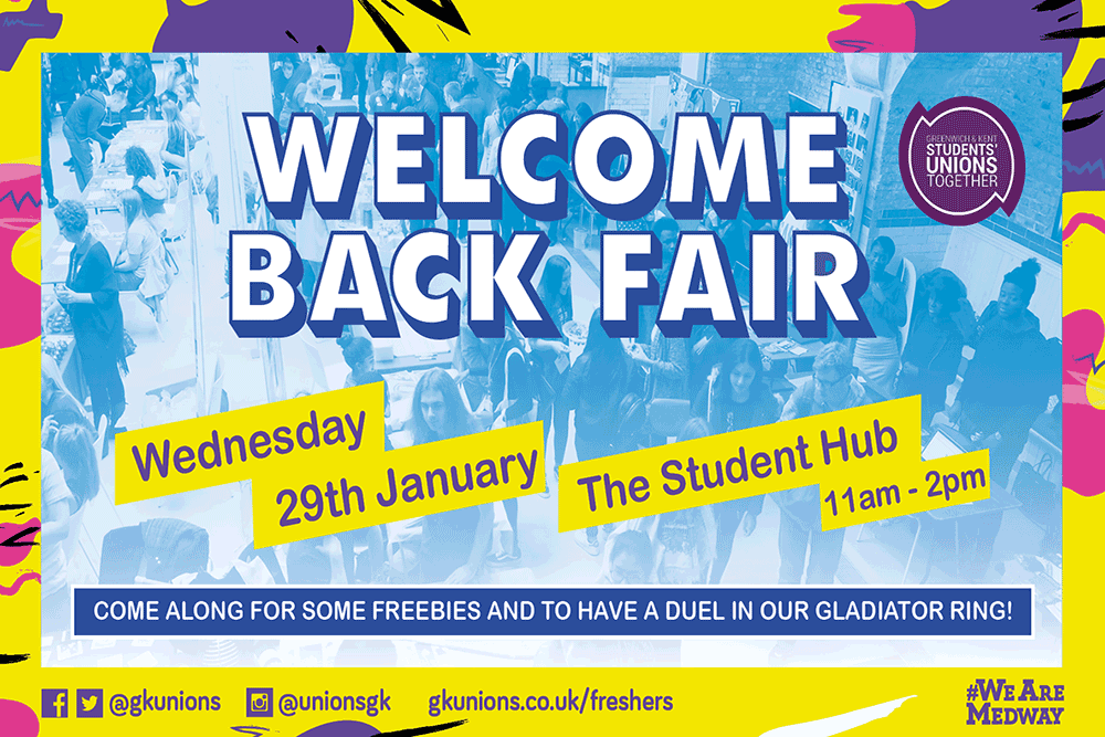 Medway welcome back fair, 29 Jan | Staff and Student News