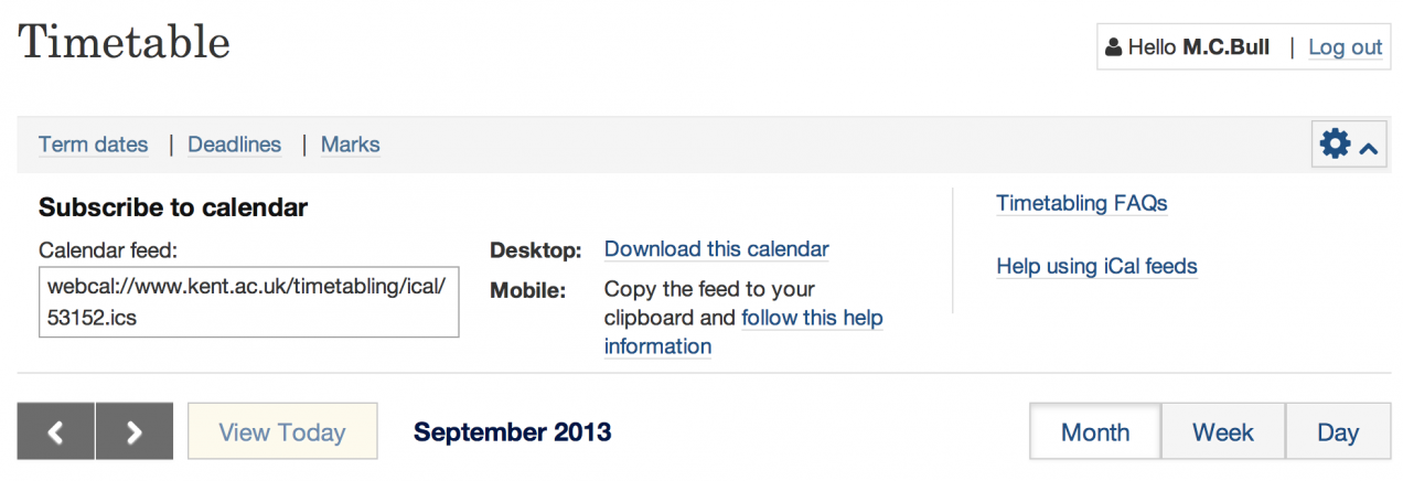 The University of Kent Student Guide Timetable – Web Learning and ...